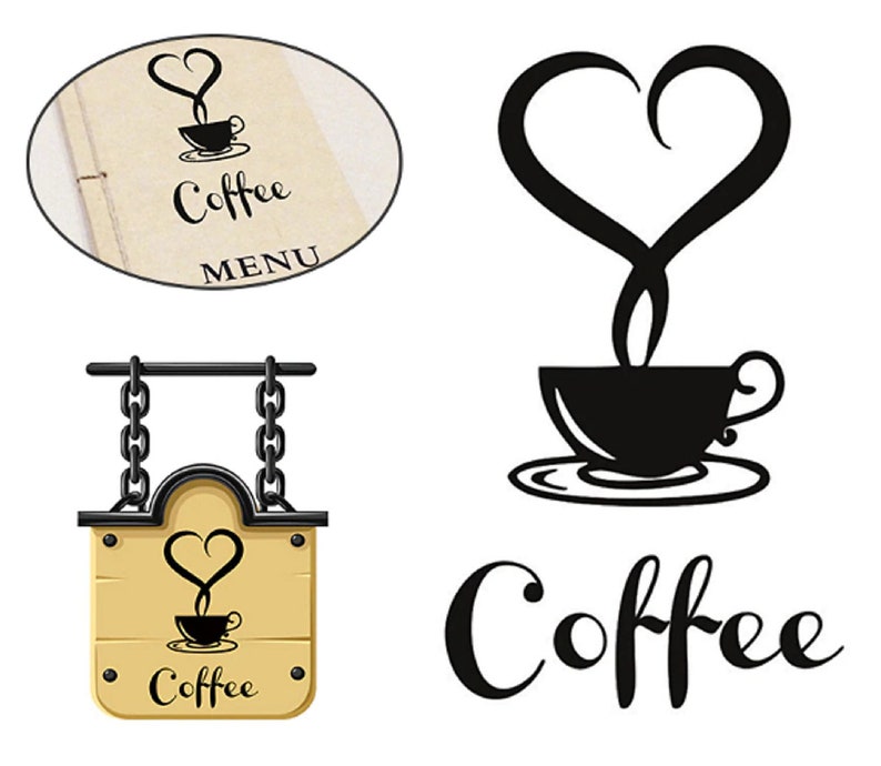 Write Coffee Sticker, Cup of Coffee Self-adhesive Stickers, 20x12cm - Etsy