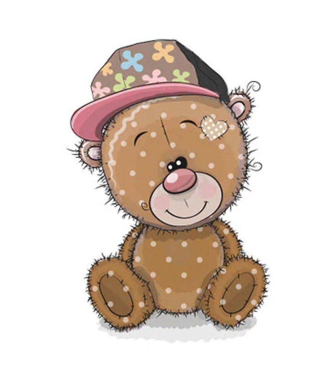 Brown Teddy Bear Iron on Applique, Cute Forest Animal Iron on Patch ...