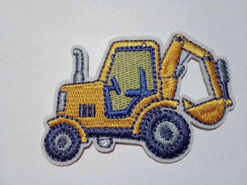 Construction Machine Iron on Applique, Excavator Iron on Patch, Iron-on Application, 6.9x4.8cm ...
