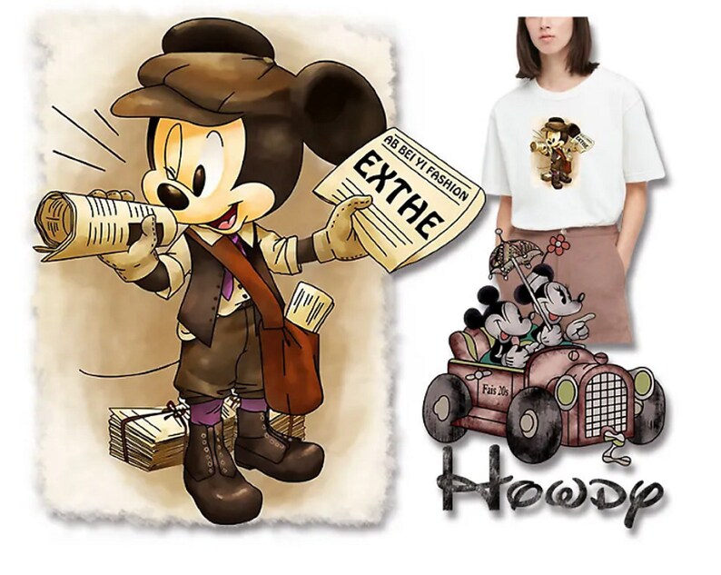 Mickey Mouse Iron on Applique, Retro Image Iron on Patch, Children's ...