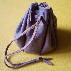 Brown Pouch 14cm, Fabric Pocket for Coins Money Keys Toys Dice Jewelry ...