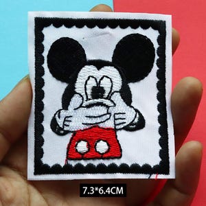 Mickey Mouse Iron on Applique, Mickey Postage Stamp Iron on Patch ...