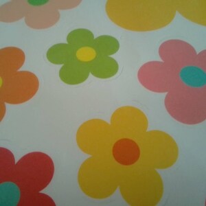 Colorful Flowers Stickers, Cute Flowers Self-adhesive Stickers, 30x20cm ...
