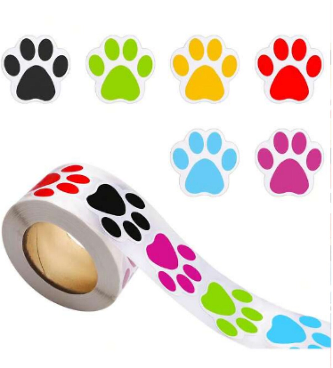 Colorful Paw Prints Sticker 20pcs, Cute Dog's Paws Self-adhesive ...