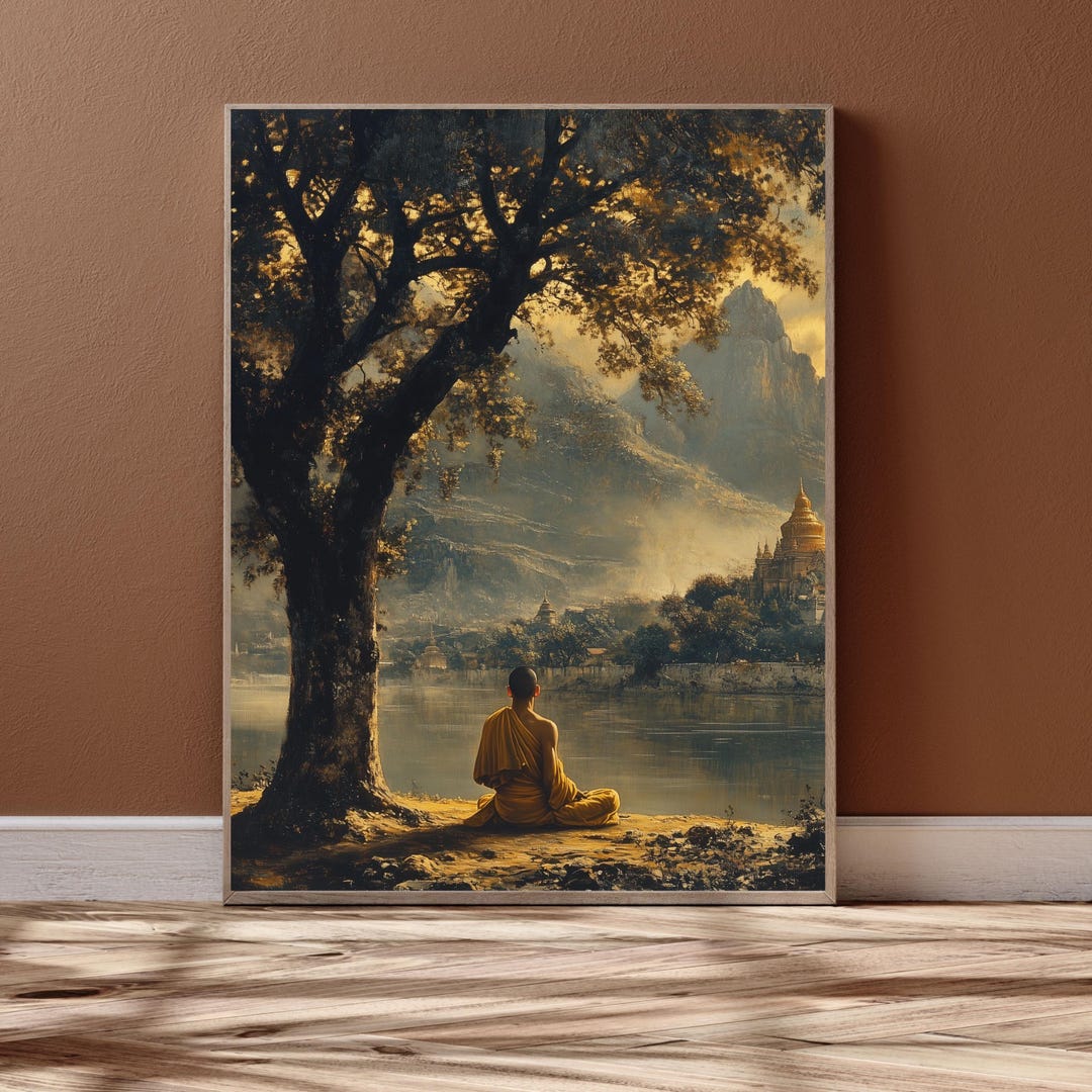 Buddha Bodhi Tree Art Print: Spiritual Meditation Decor (digital ...