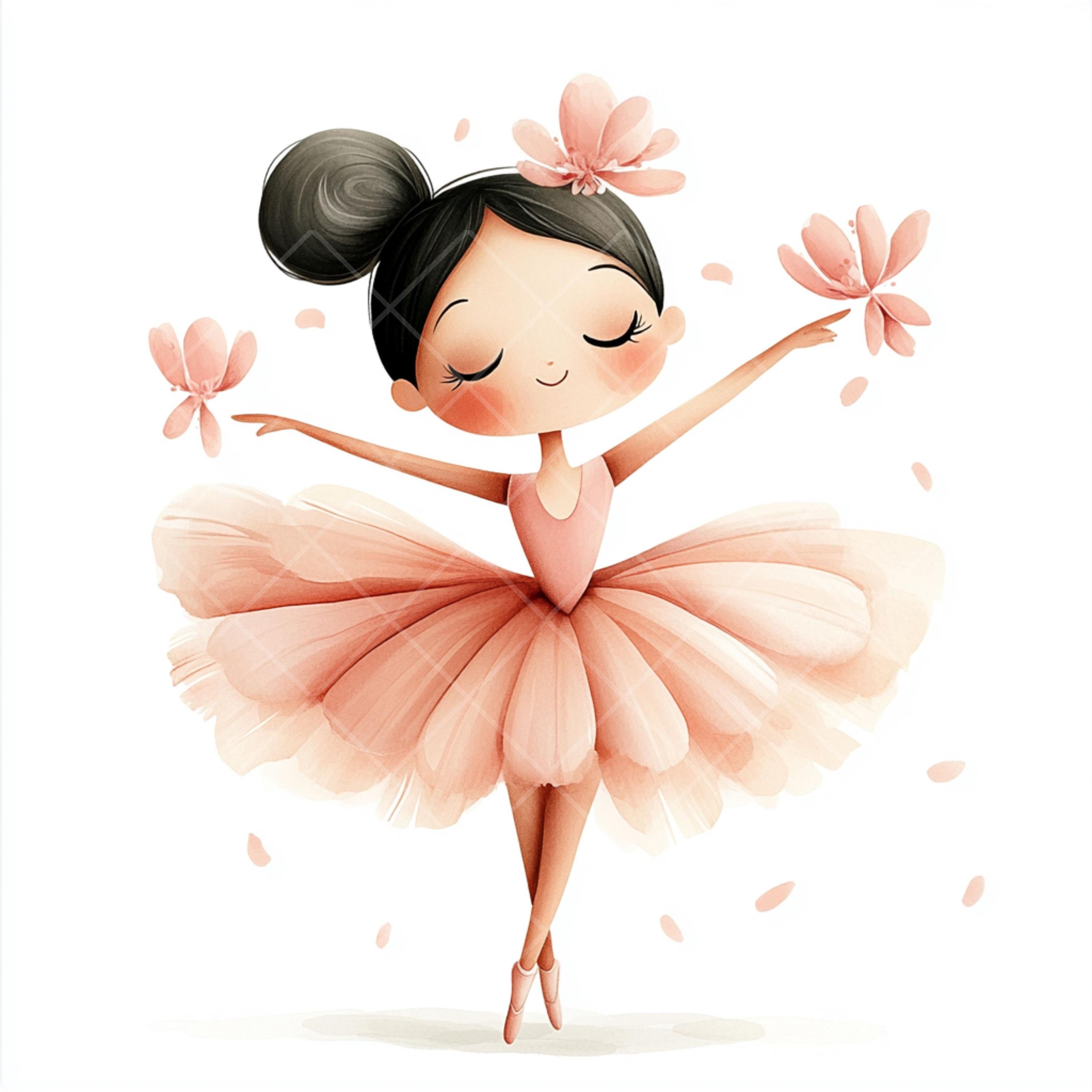 Ballerina Clipart: Girl Ballet Dancer Graphics (JPG Digital Download ...