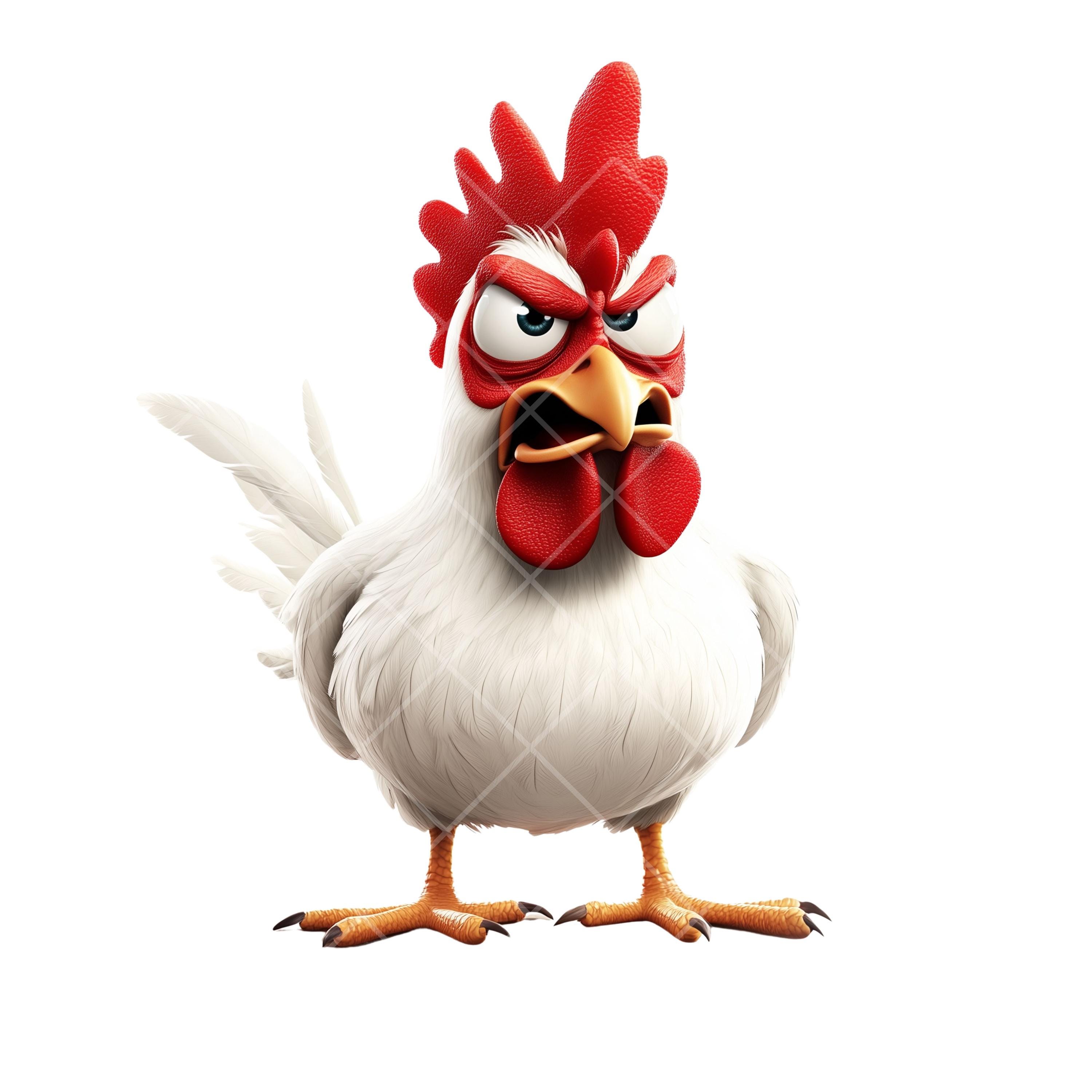 Angry Cartoon Chicken PNG Clipart: Farm Animal Art (digital Download ...