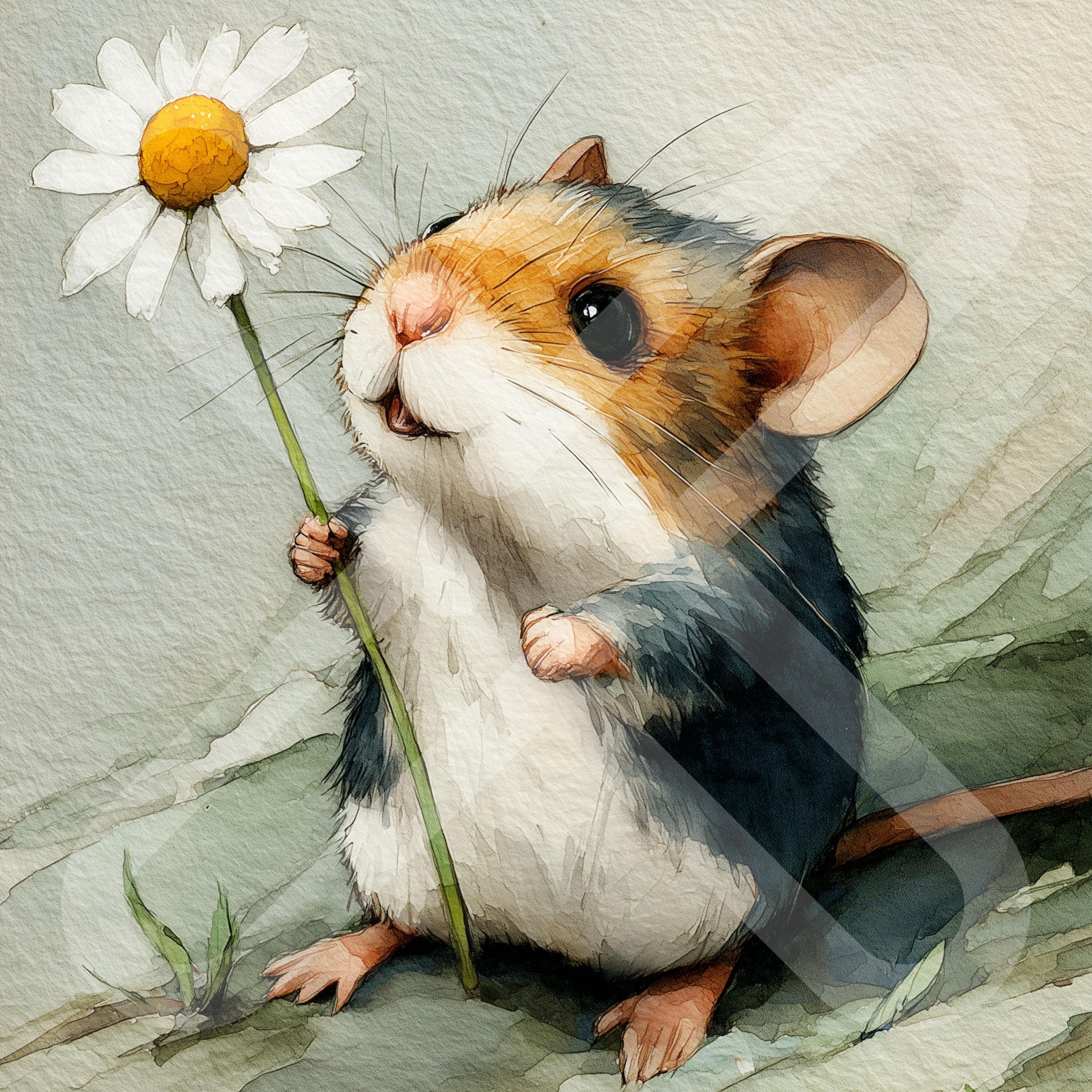 Field Mouse Clipart Set | 13 JPG Watercolor Animal Illustrations ...