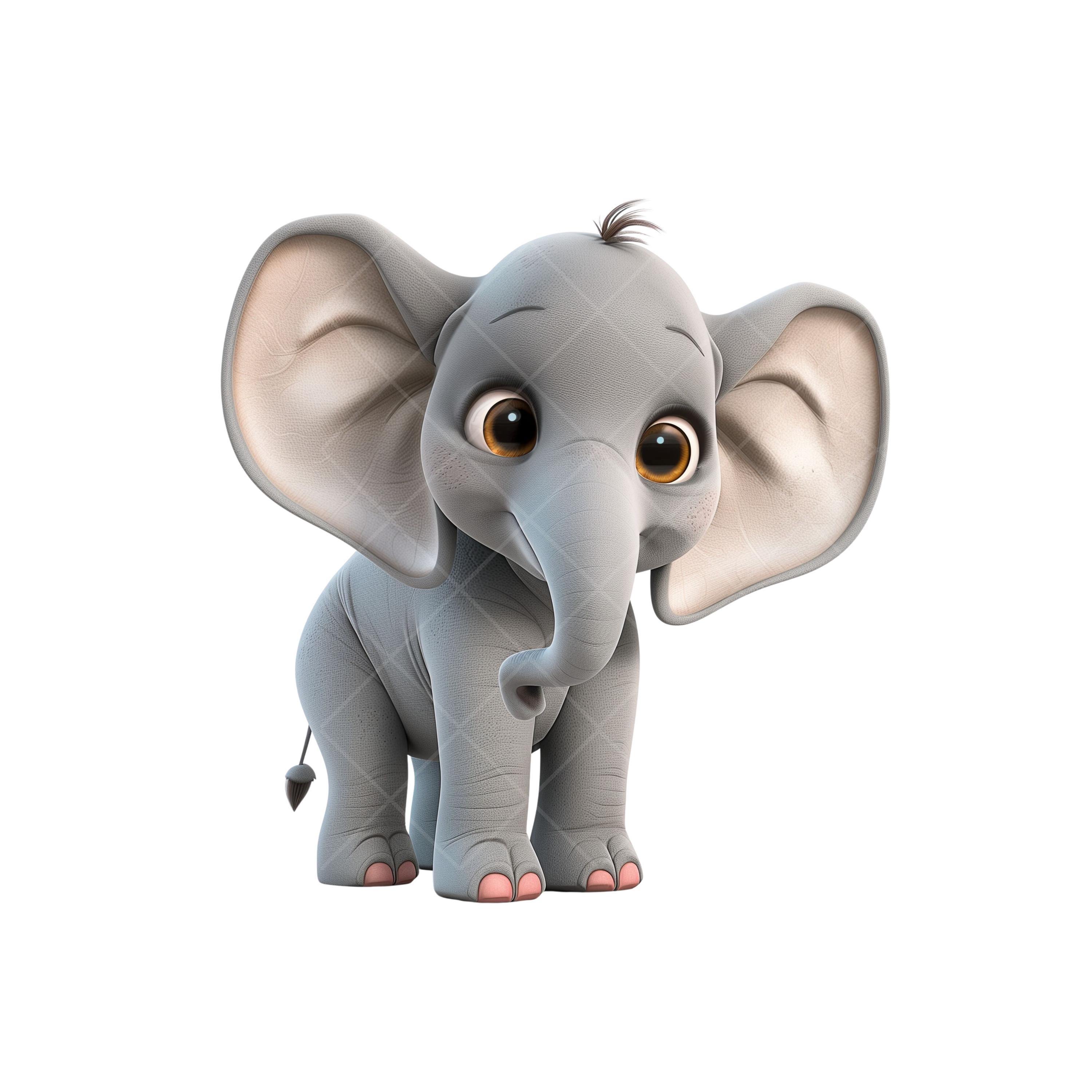 Cute Elephant Digital Clipart Pack With 7 3D Designs Perfect for ...