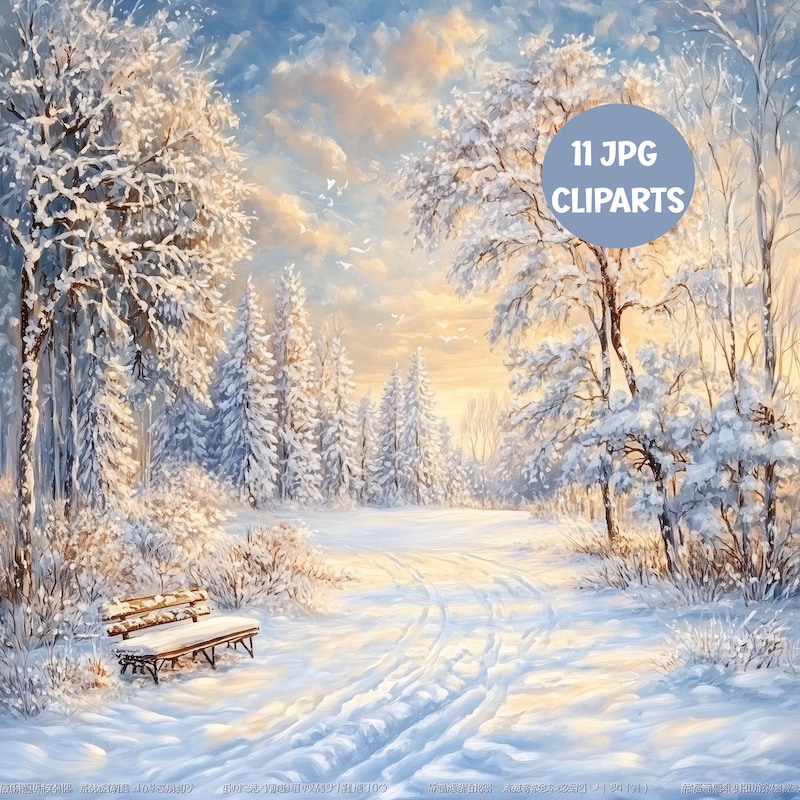 Snowy Landscape Clipart Svg - Etsy UK