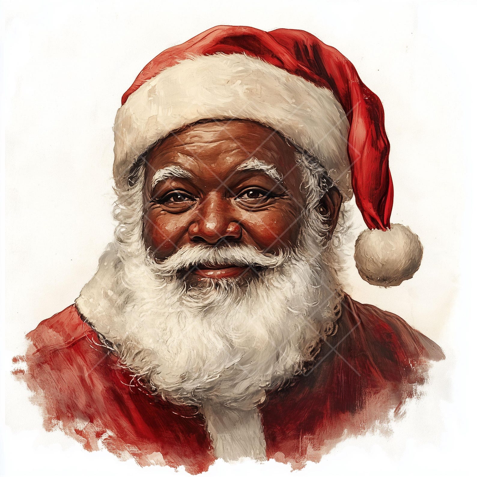 23 Black Santa Clipart JPG, African American Christmas Illustration ...