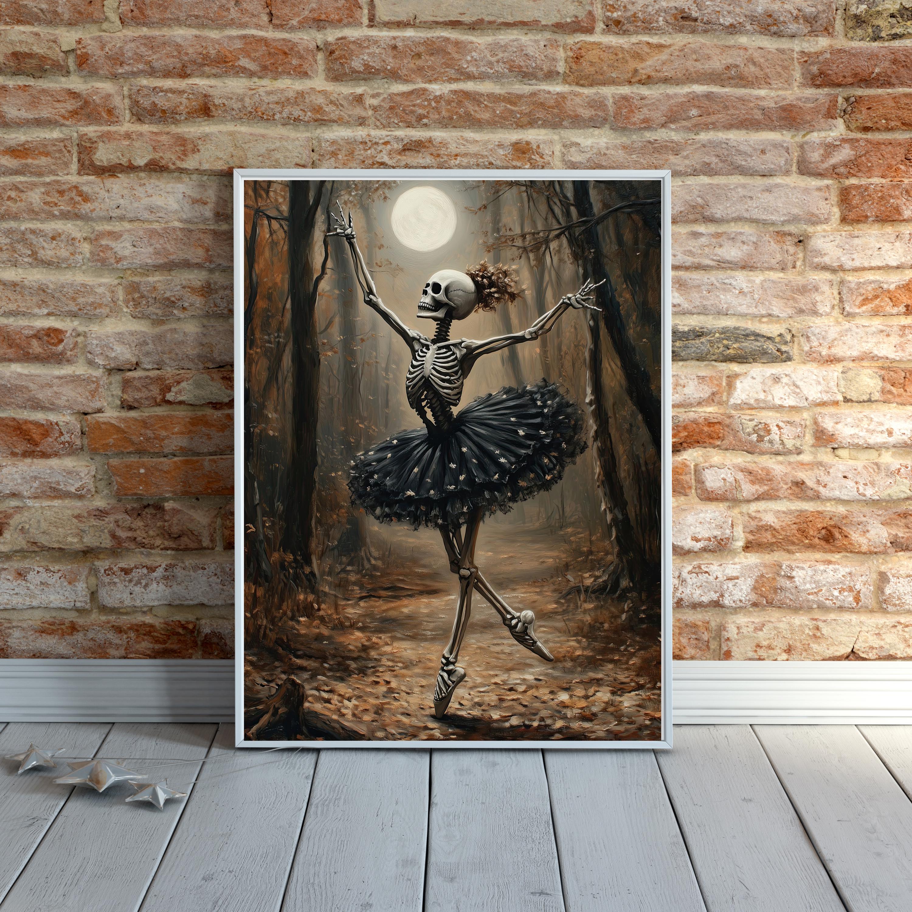 Skeleton Ballerina Art Print: Gothic Halloween Decor (digital Download ...