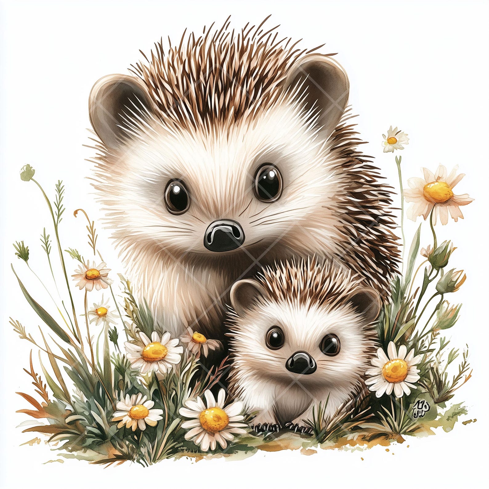 14 Cute Hedgehog Clipart, Printable Watercolor Graphics, Instant ...