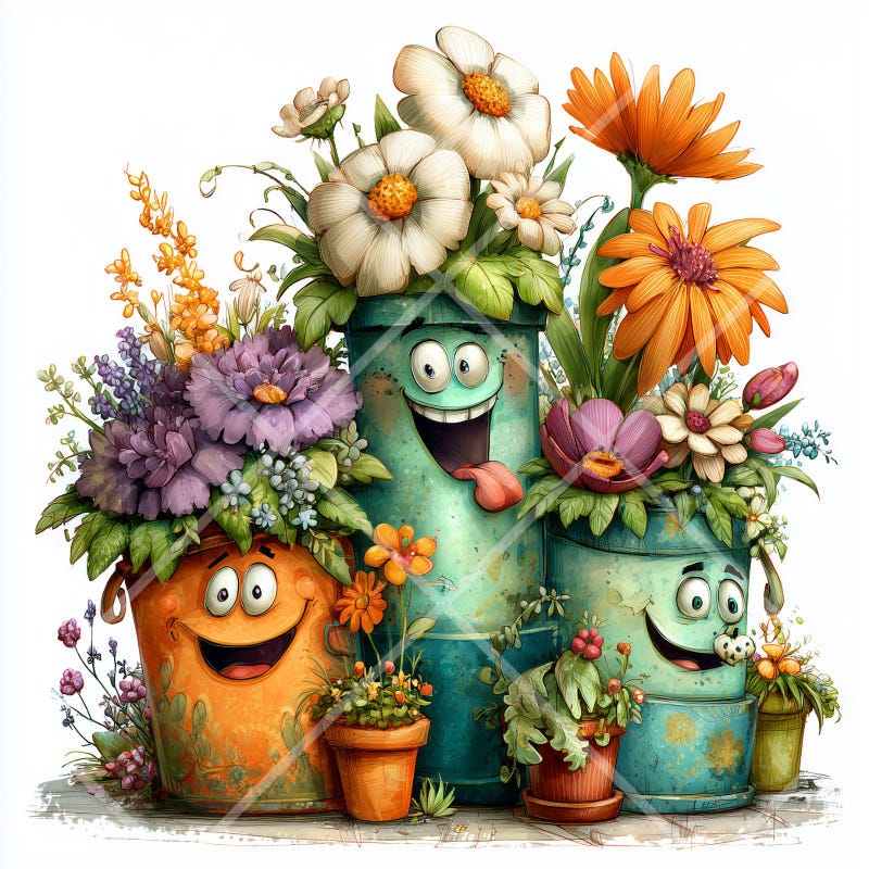 Cartoon Flowers - Etsy