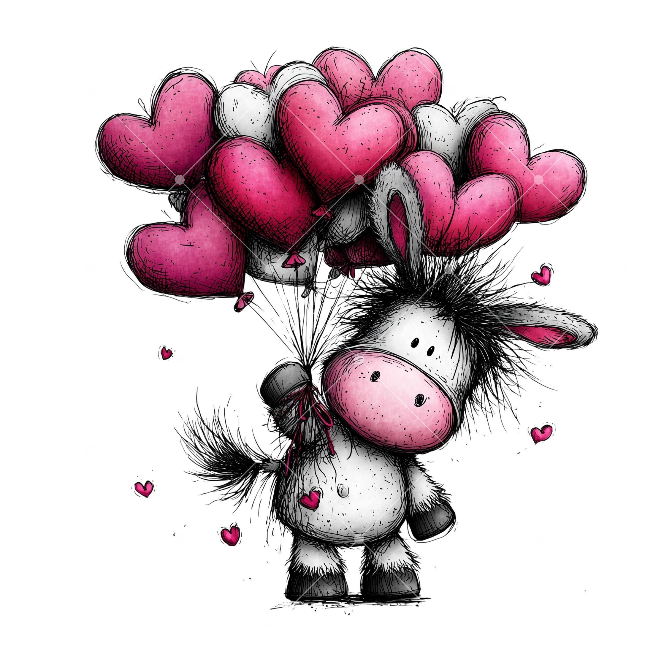 Valentine Animal PNG Clipart Bundle, 25 Love Animals PNG, Heart Themed ...