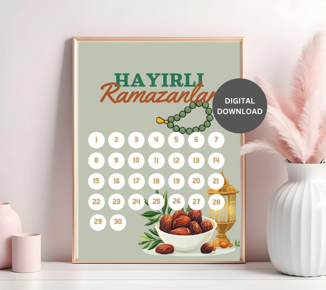 HAYIRLI RAMAZANLAR Calendar, Digital Download, Wall Art, Ramadan ...