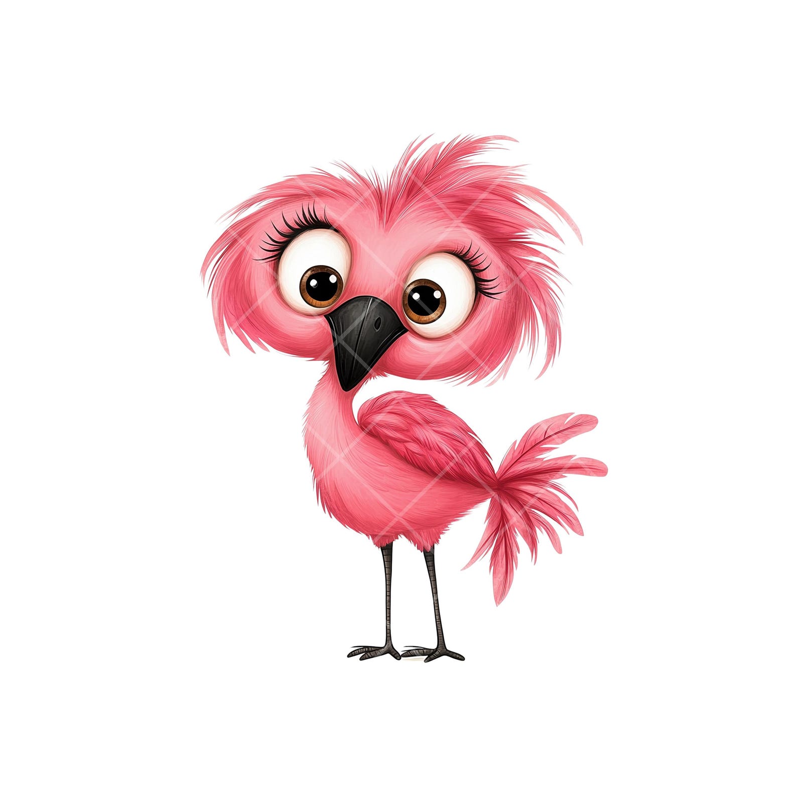 Adorable Pink Flamingo 10 Clipart | Cute Watercolor Animal PNG, Cute ...