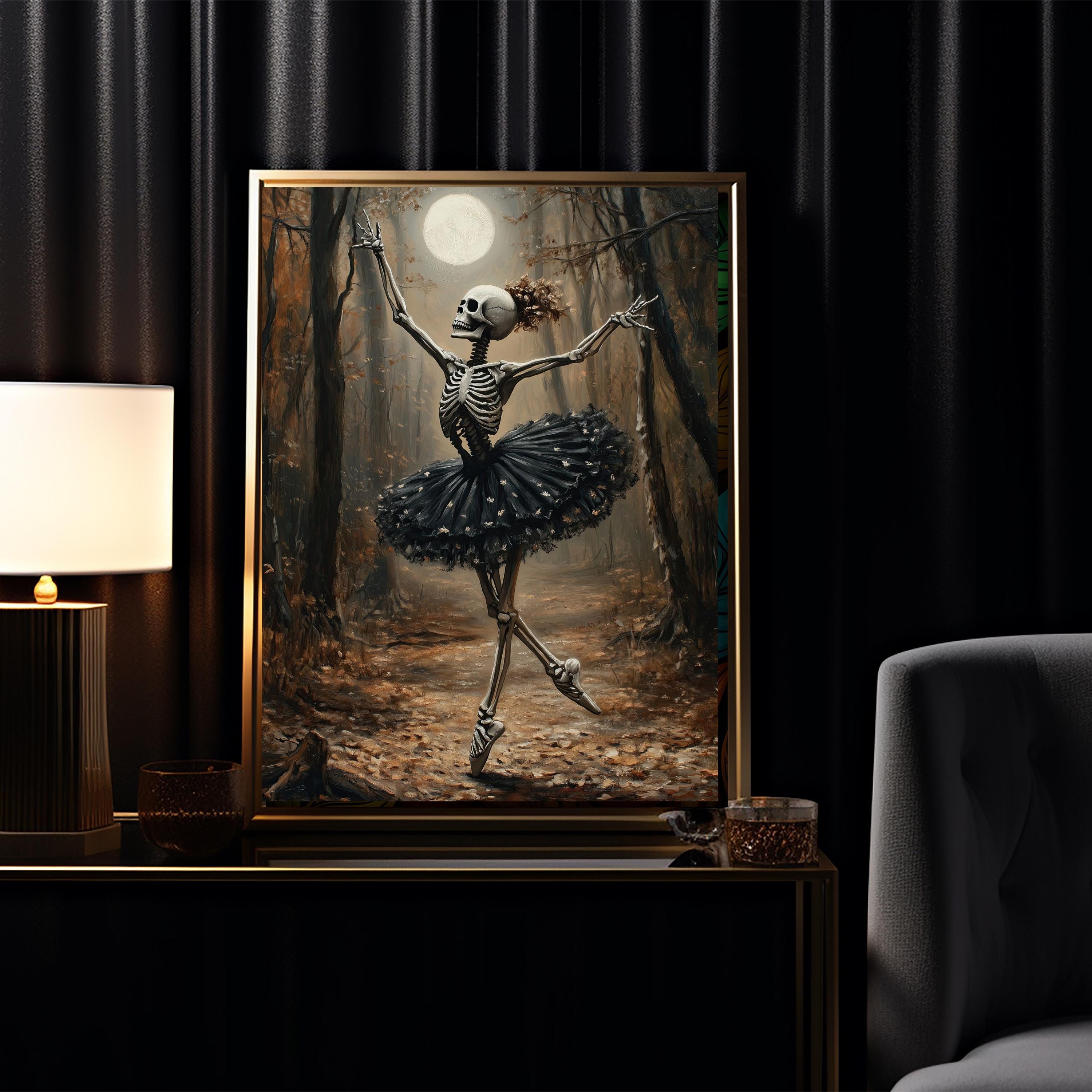 Skeleton Ballerina Art Print: Gothic Halloween Decor (digital Download ...