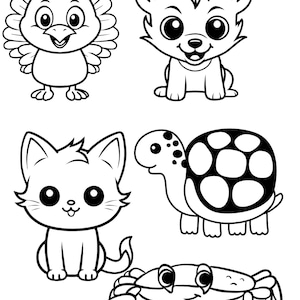 8 Pages Digital Coloring Pages Printable for Kids Instant PNG Download ...