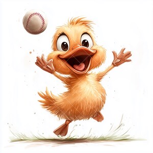 Cute Baseball Duck Clipart – 10 Fun Cartoon Duck Illustrations for Kids ...