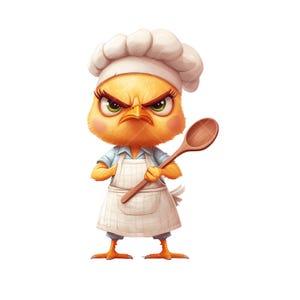 Angry Chicken Chef PNG Clipart Set: Funny Farmhouse Kitchen Art ...