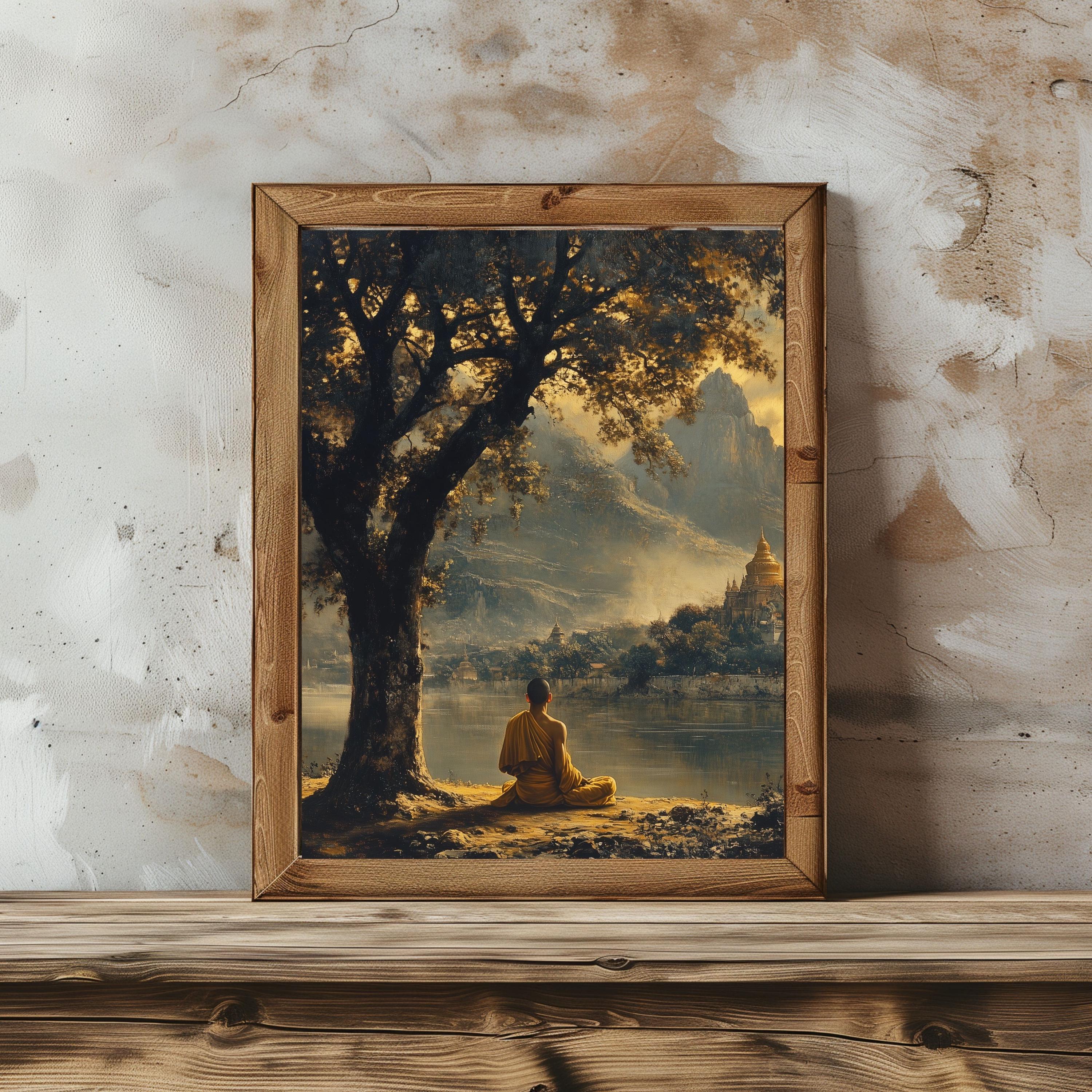 Buddha Bodhi Tree Art Print: Spiritual Meditation Decor (digital ...