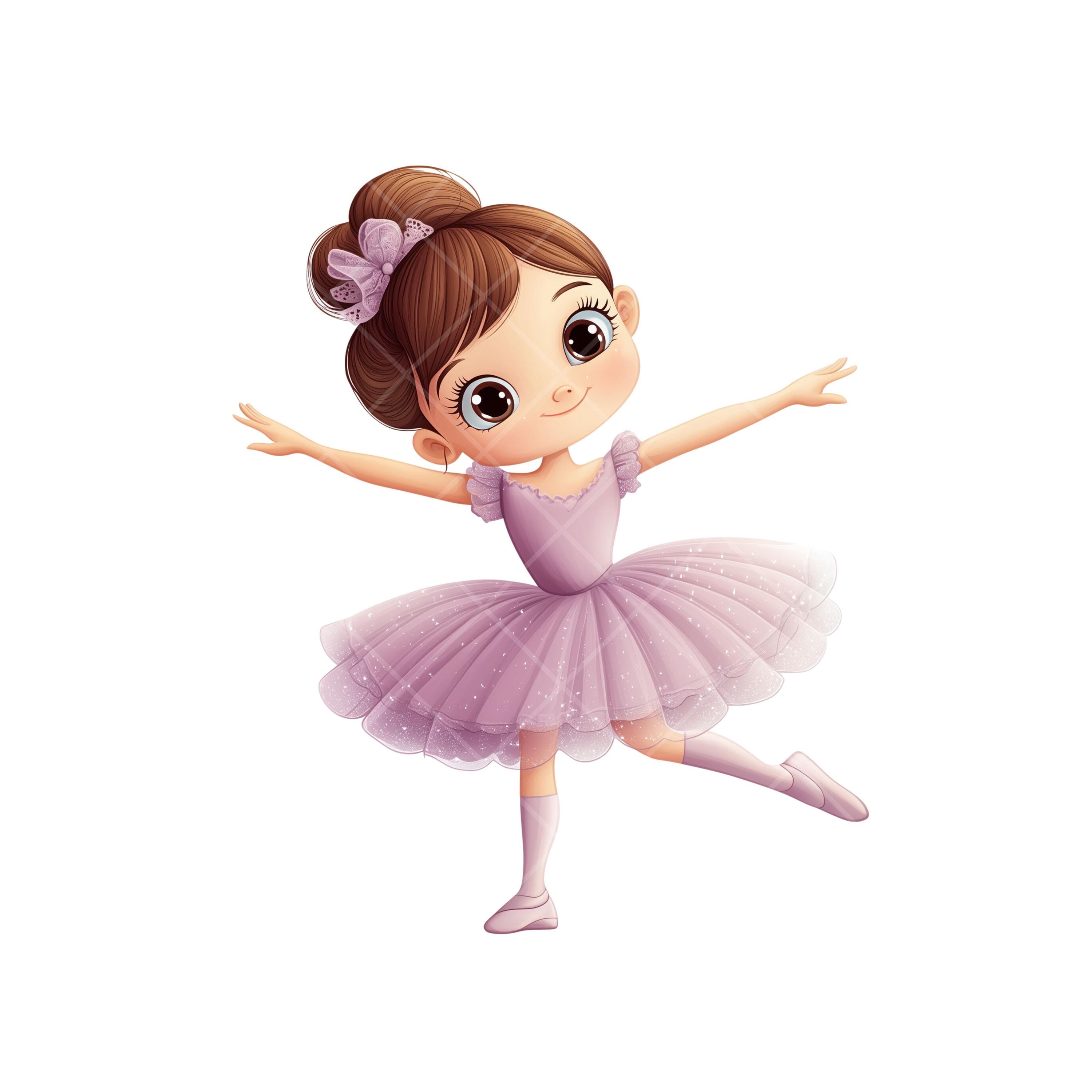 8 Little Girl Ballerina Clipart, Ballet Dancer, Printable Clipart, PNG ...