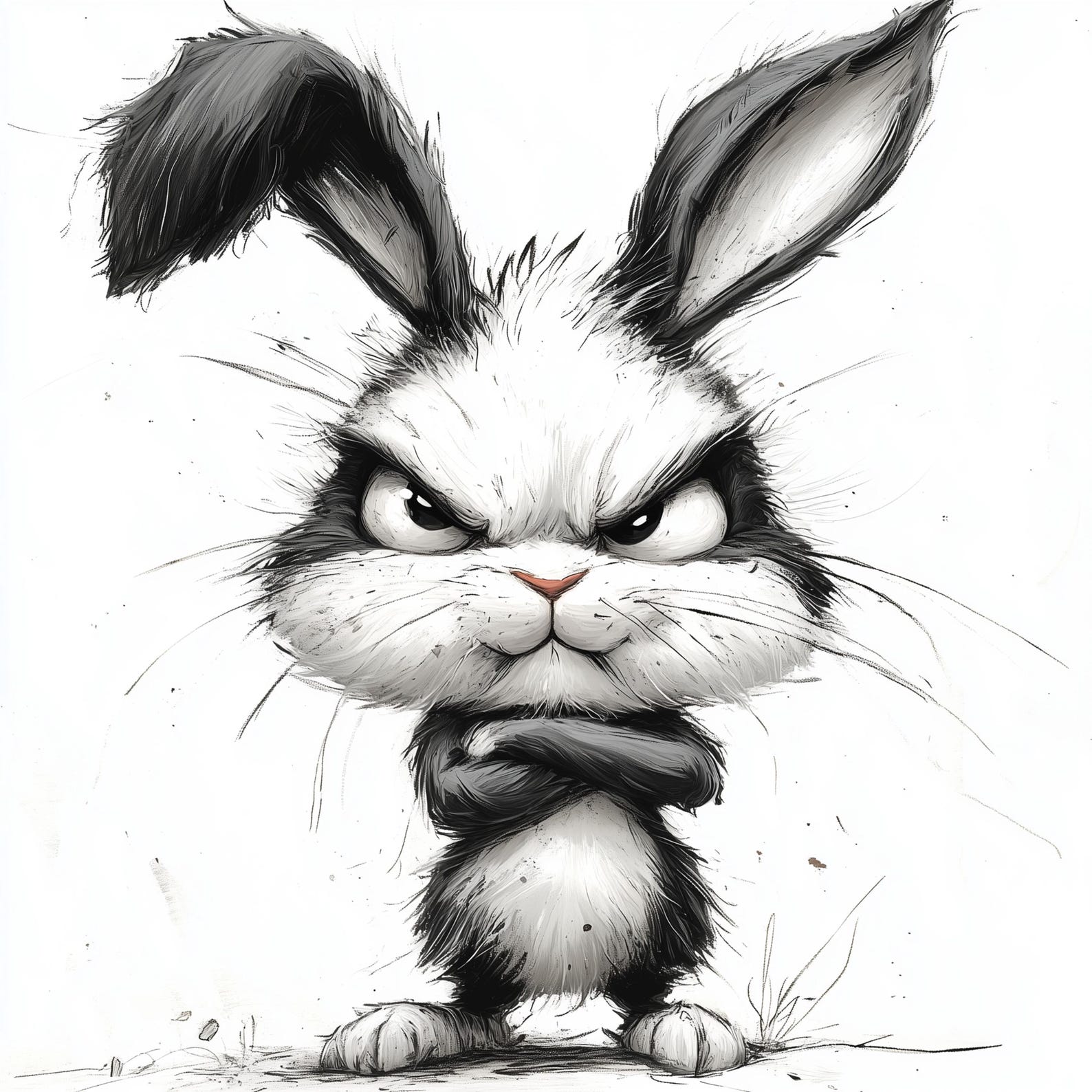 Grumpy Rabbit Clipart Set| 15 Jpgs With Angry Bunny |watercolor ...