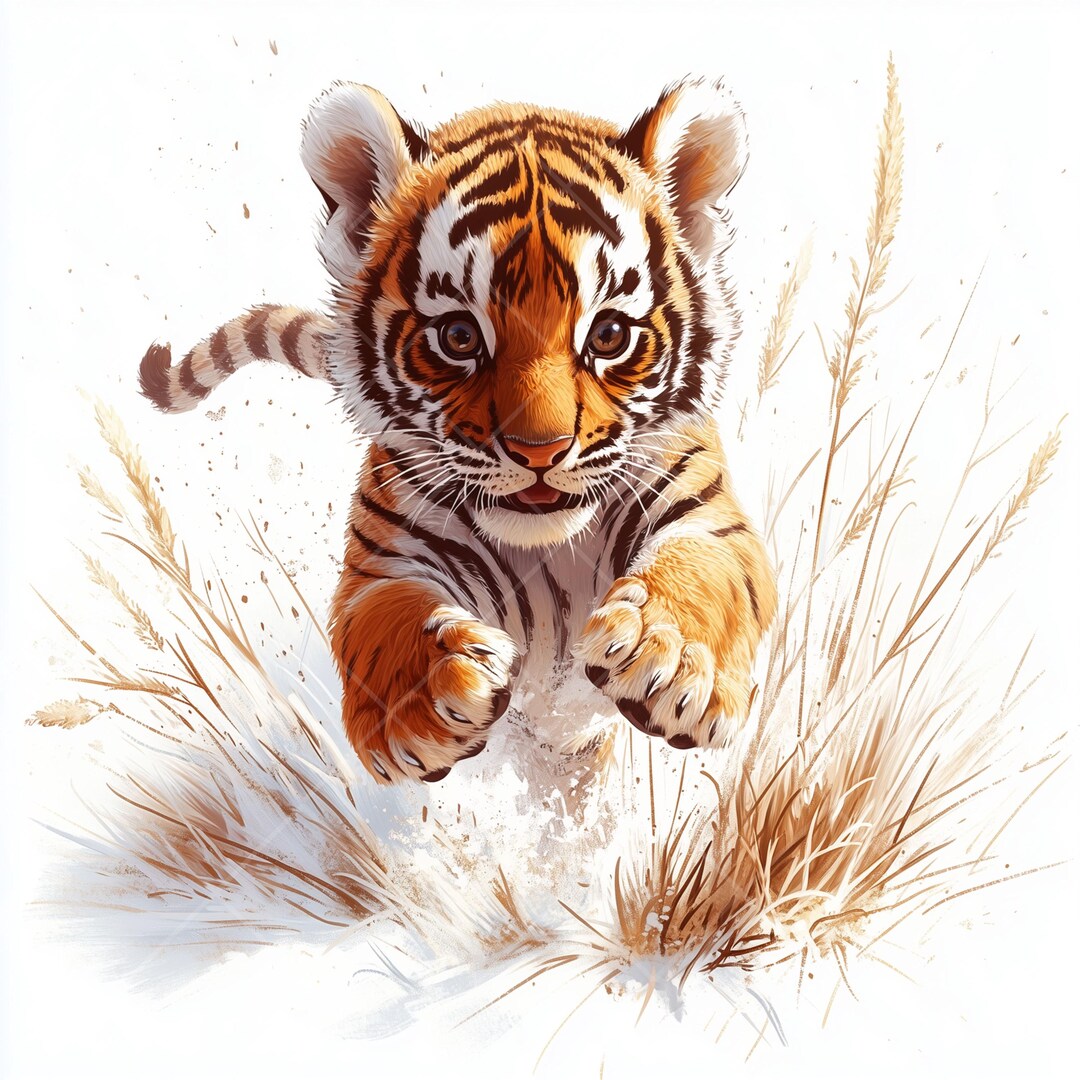13 Cute Tiger Cub Clipart, Baby Jungle Animal Clipart, Wildlife Safari ...