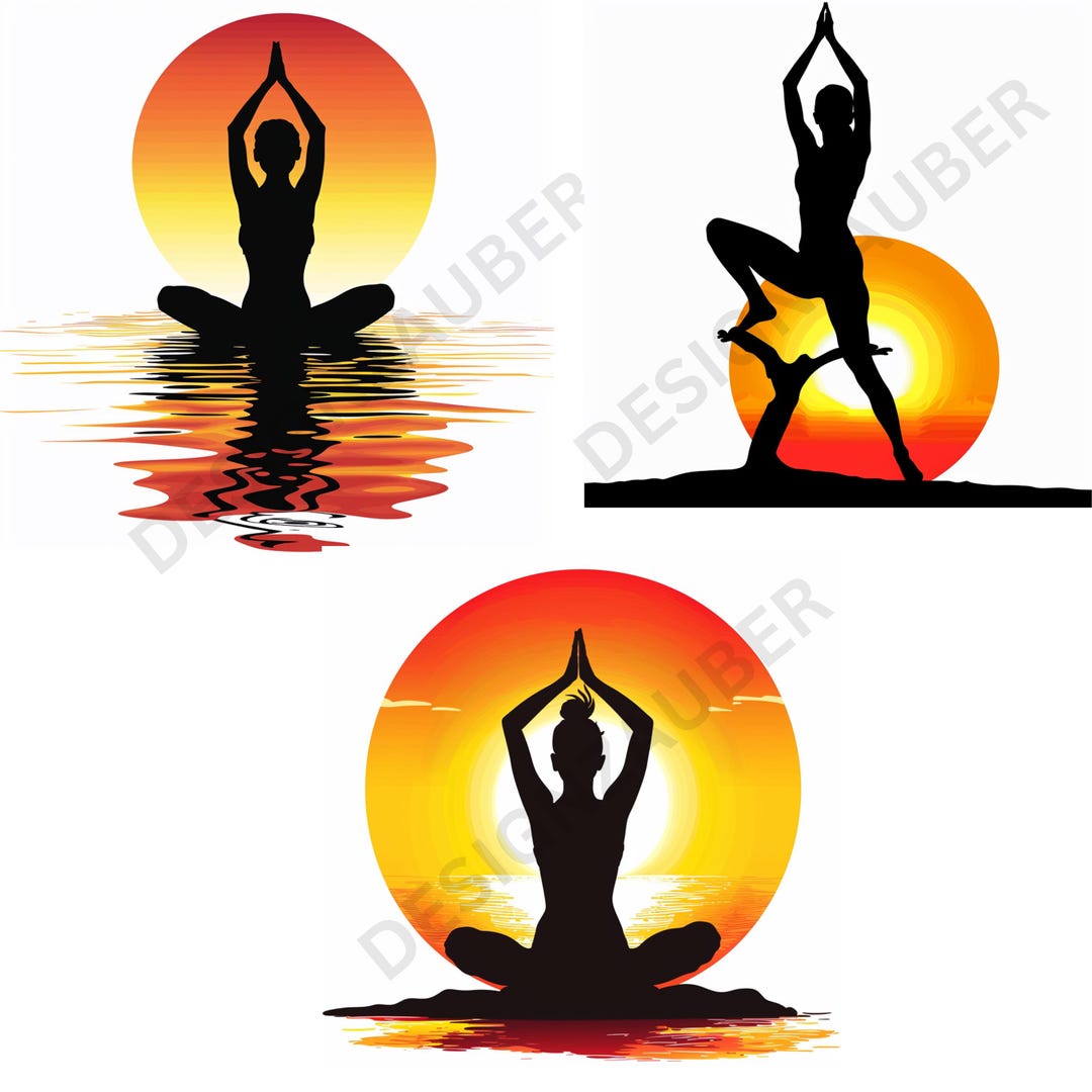 9 Yoga Girl Clipart, JPG, Meditation Clipart, Relaxation Clipart ...