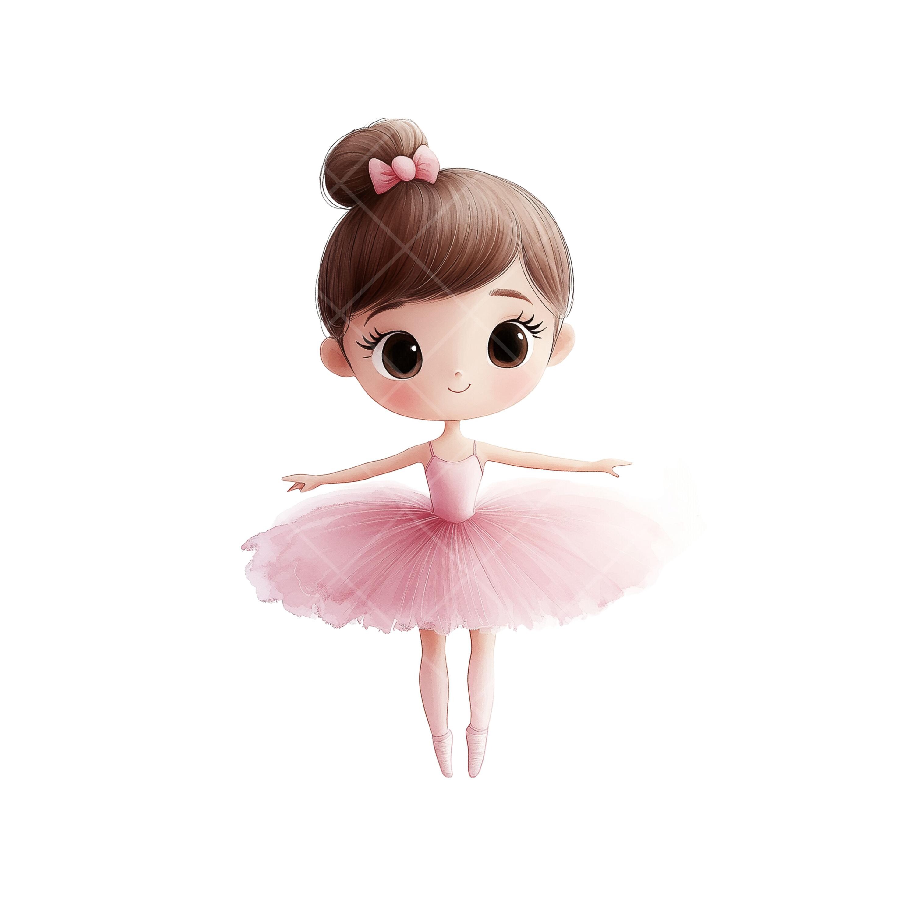 8 Little Girl Ballerina Clipart, Ballet Dancer, Printable Clipart, PNG ...