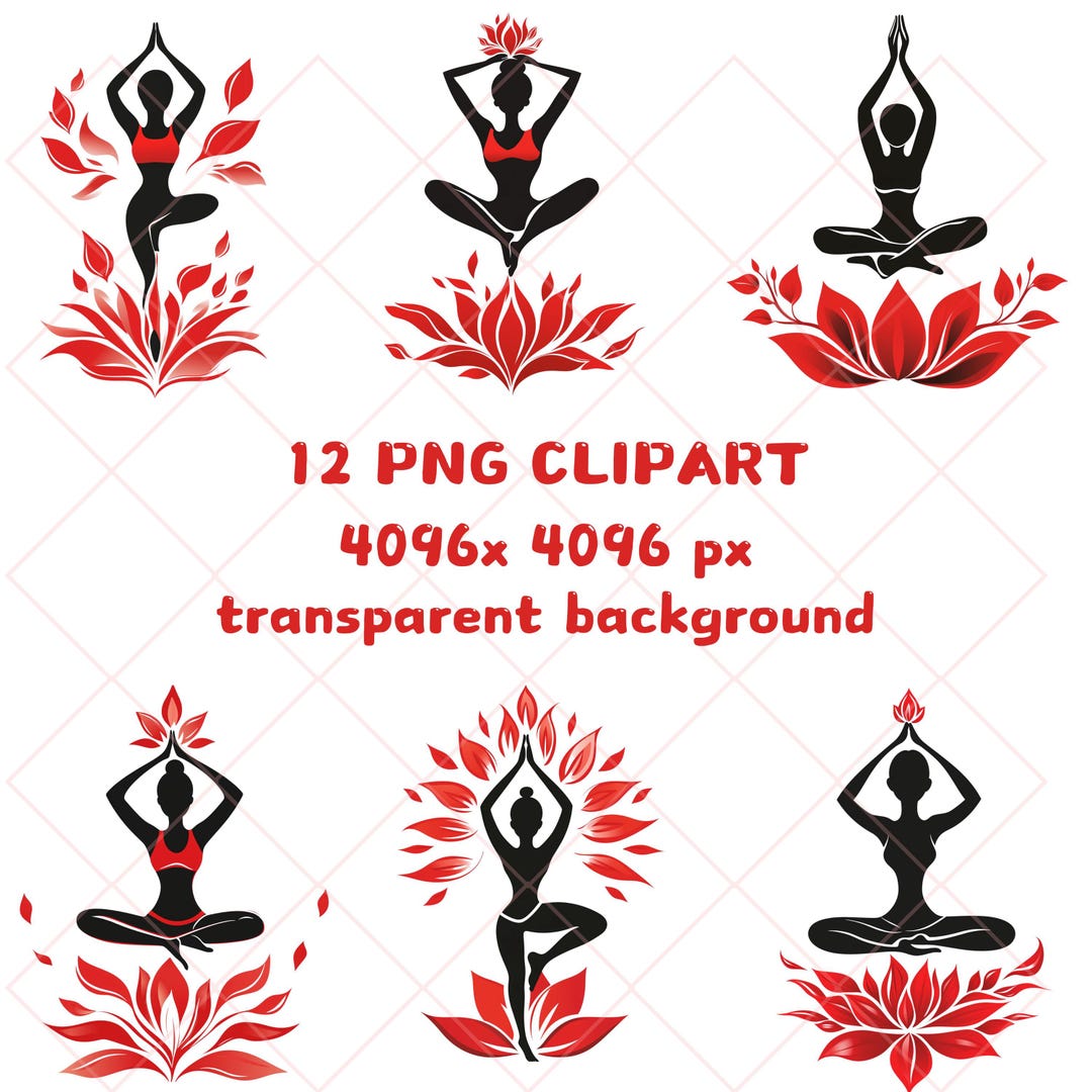 12 Yoga Girl Clipart, PNG, Meditation Clipart, Relaxation Clipart ...