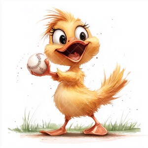 Cute Baseball Duck Clipart – 10 Fun Cartoon Duck Illustrations for Kids ...