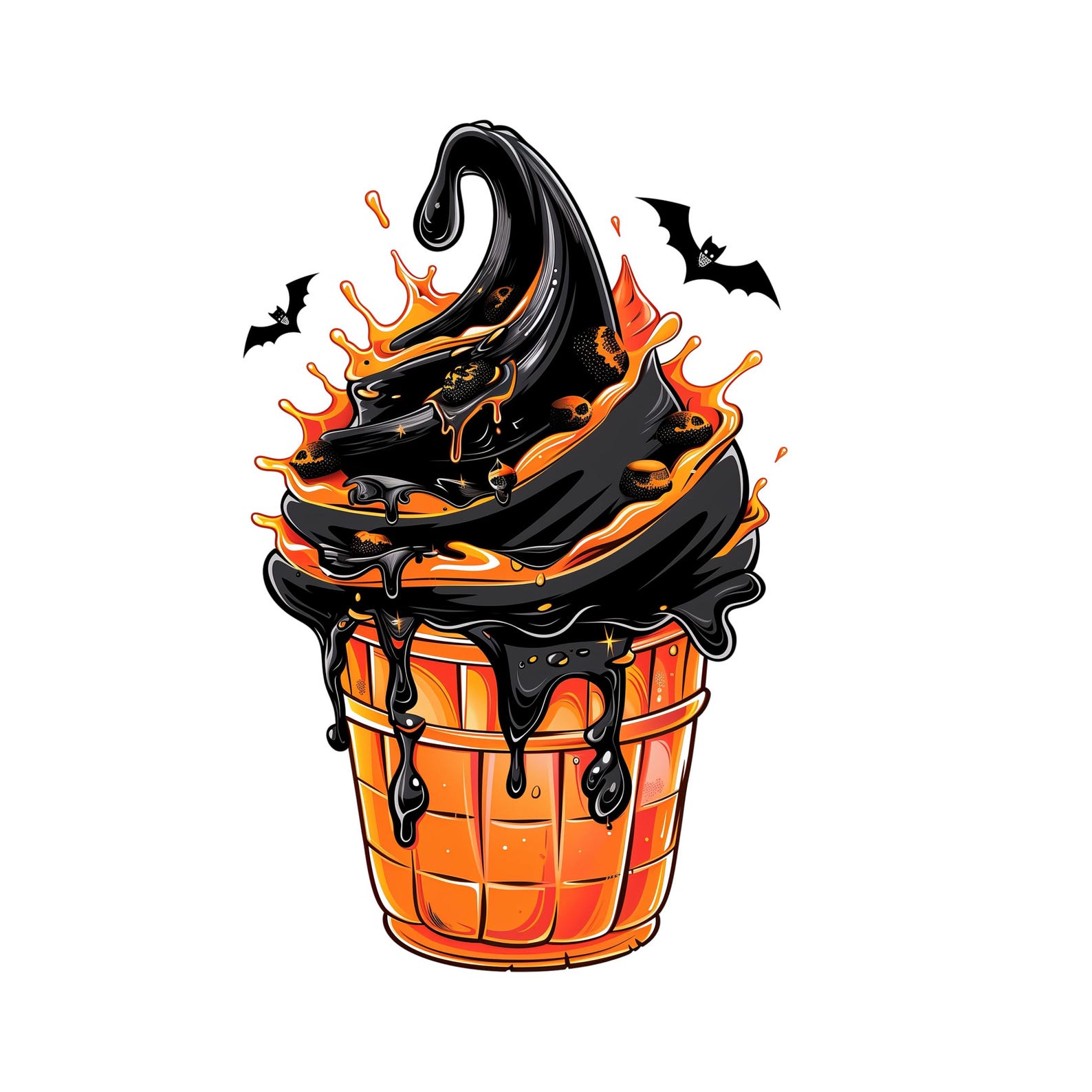 Halloween Ice Cream Clipart: Spooky Dessert PNG Images (digital ...