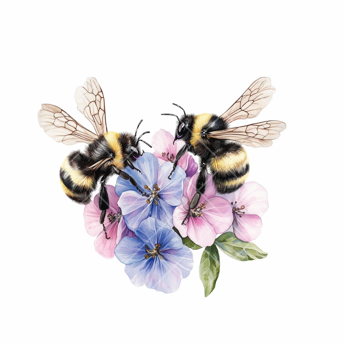 10 Watercolor Bees and Flowers Clipart – Floral Bee PNG Bundle ...