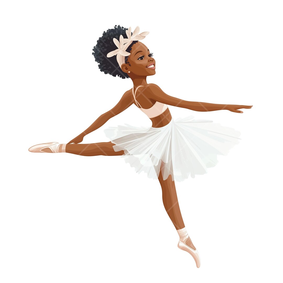16 African American Girl Ballerina , Clipart, Ballet Dancer, Printable ...