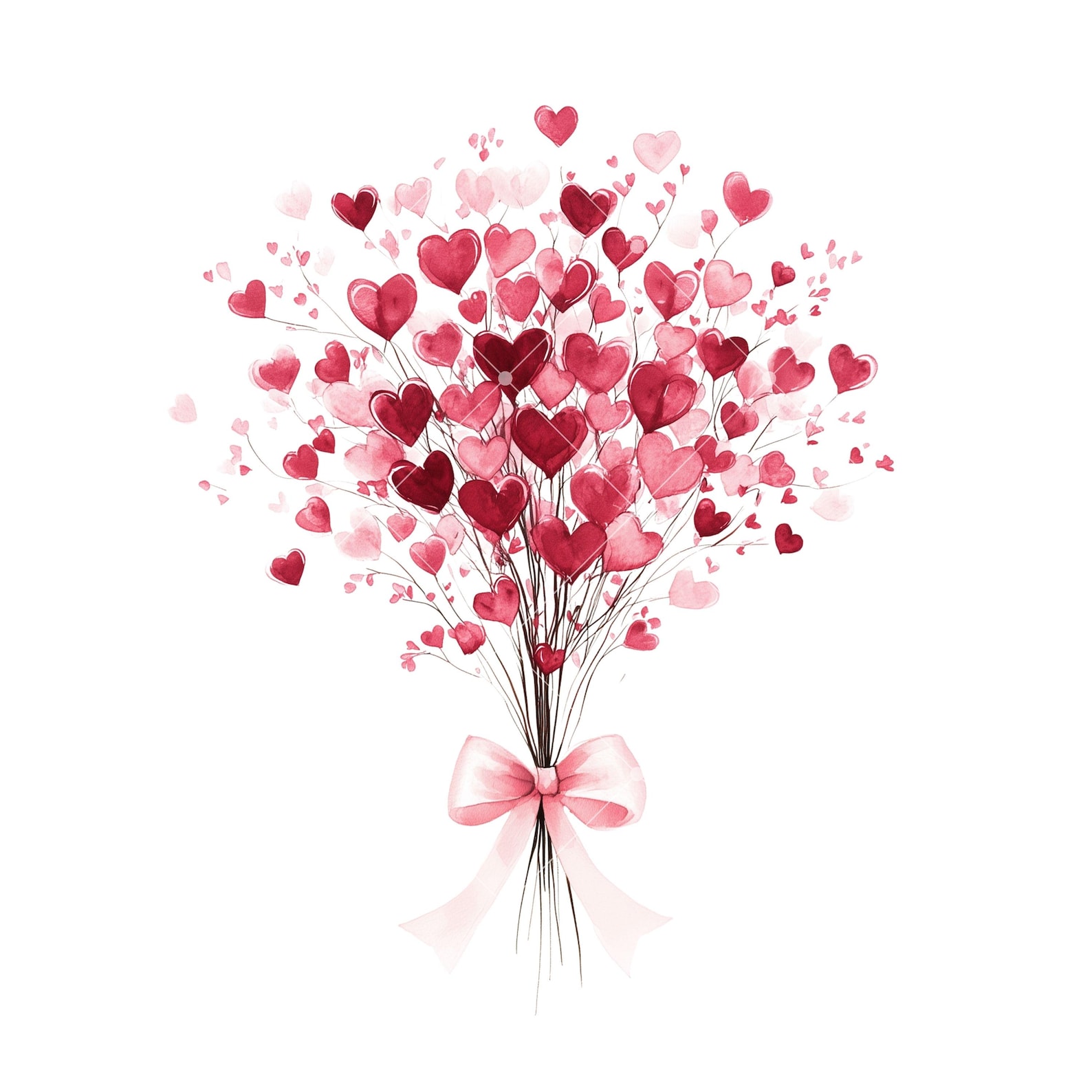 24 Valentine PNG Cliparts | Heart Bouquet Illustrations | Romantic ...