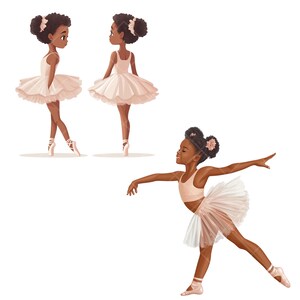 16 African American Girl Ballerina , Clipart, Ballet Dancer, Printable ...
