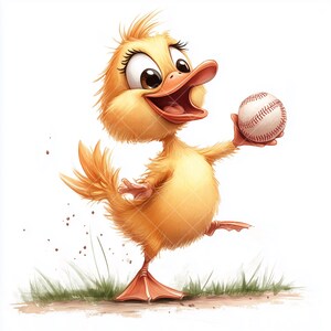 Cute Baseball Duck Clipart – 10 Fun Cartoon Duck Illustrations for Kids ...