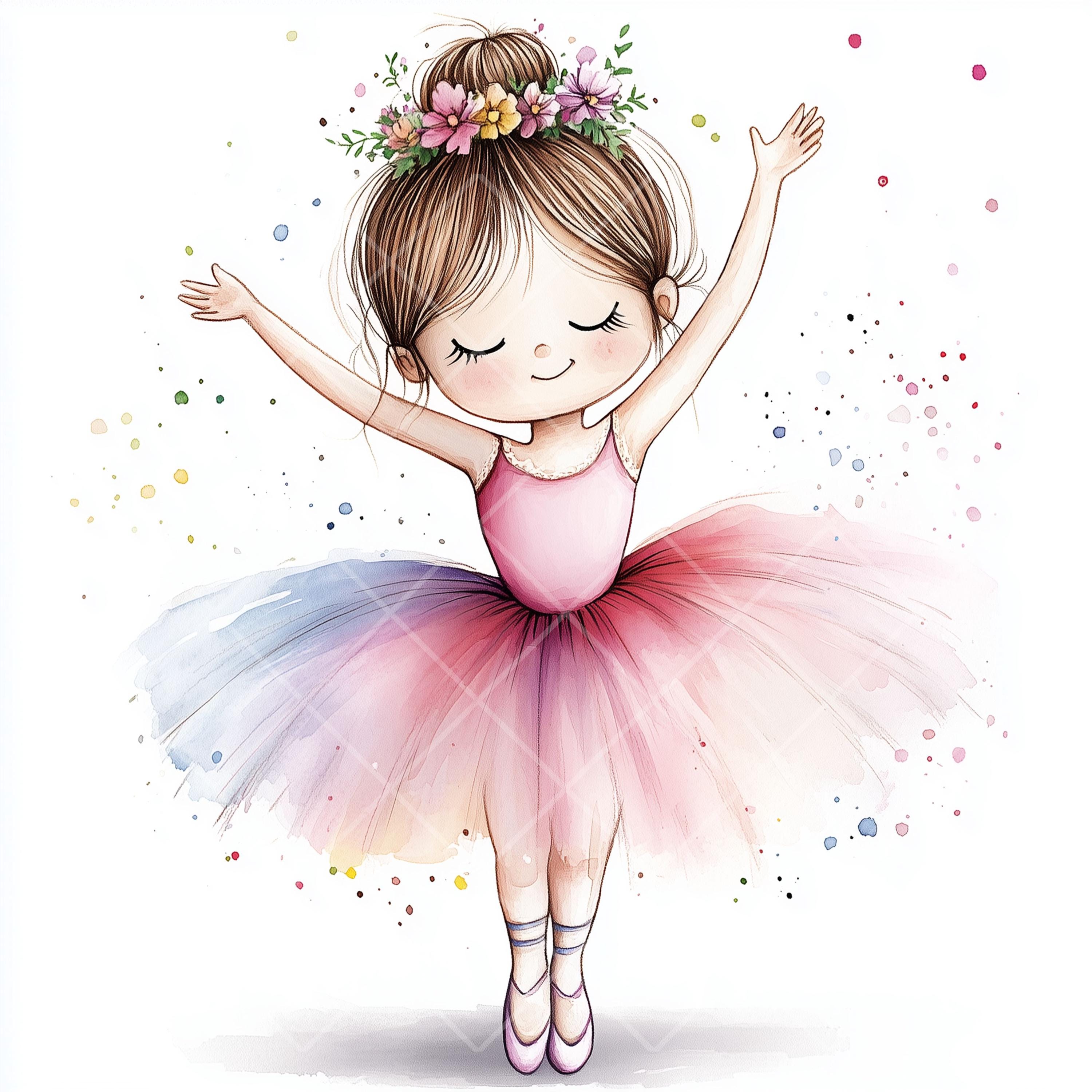 7 Little Girl Ballerina Clipart, Ballet Dancer, Printable Clipart, Jpg ...
