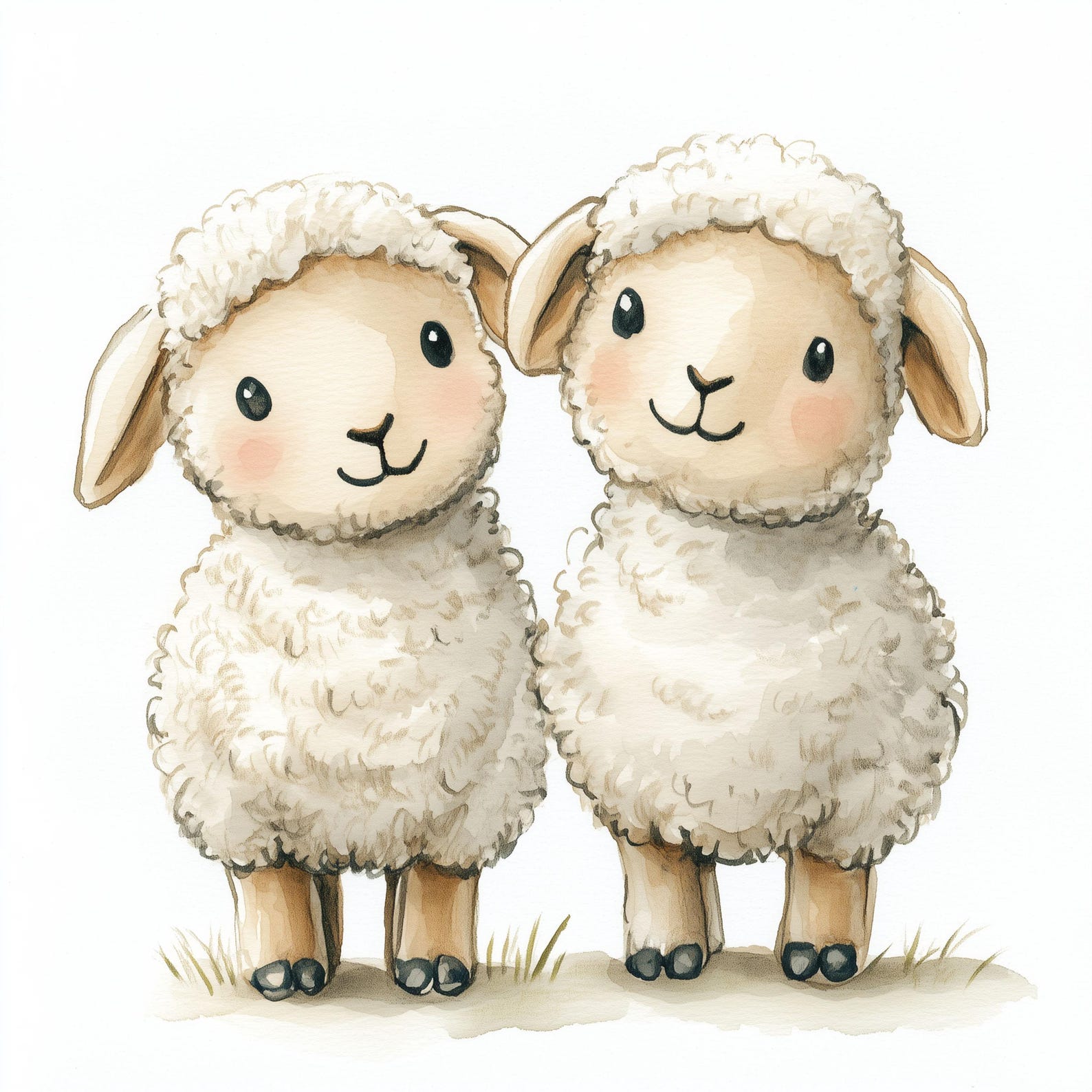 Watercolor Sheep Clipart Set: Farm Animal Illustrations (digital ...