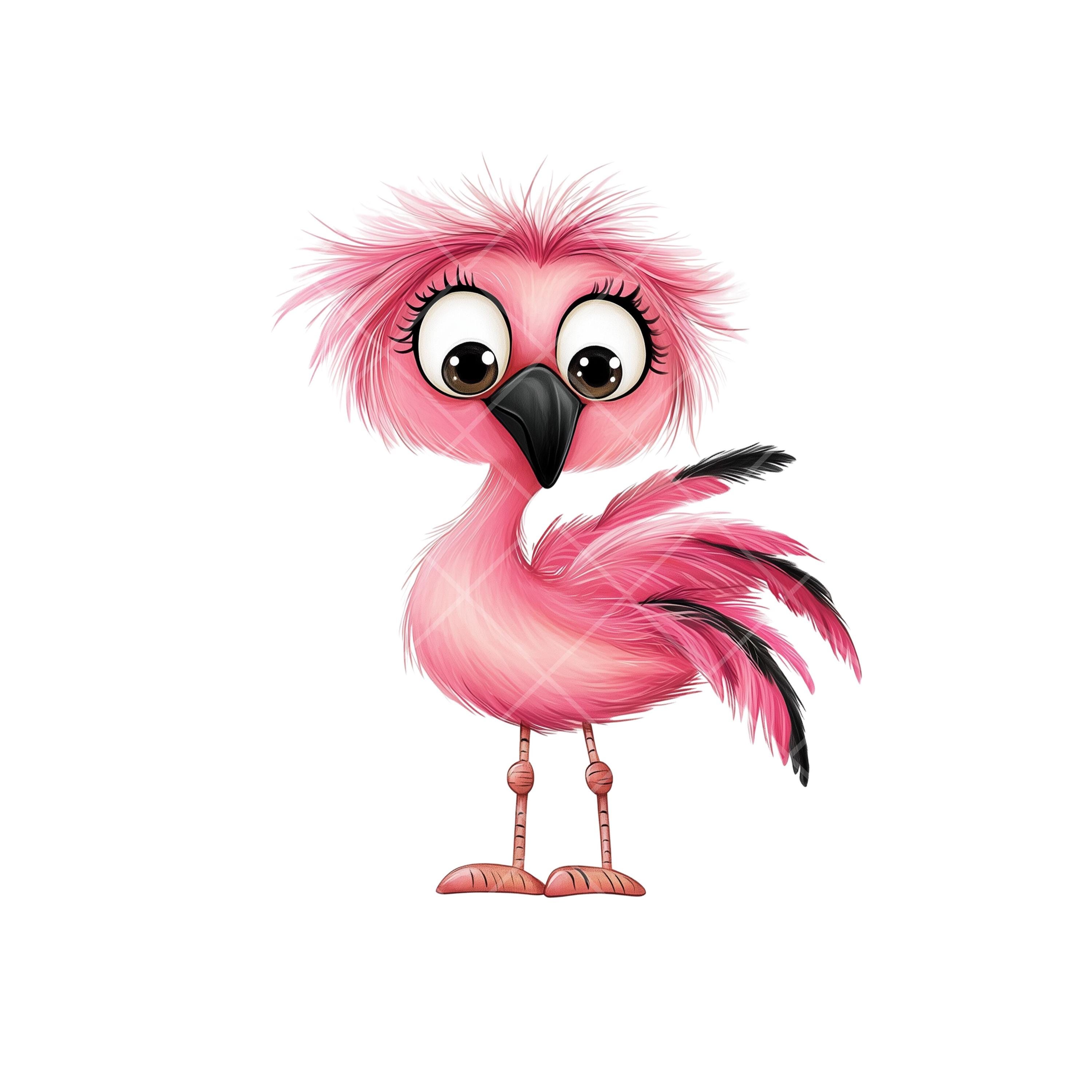 Adorable Pink Flamingo 10 Clipart | Cute Watercolor Animal PNG, Cute ...