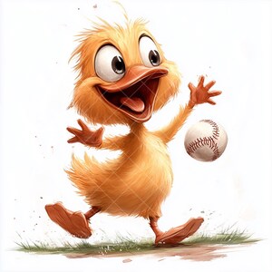 Cute Baseball Duck Clipart – 10 Fun Cartoon Duck Illustrations for Kids ...
