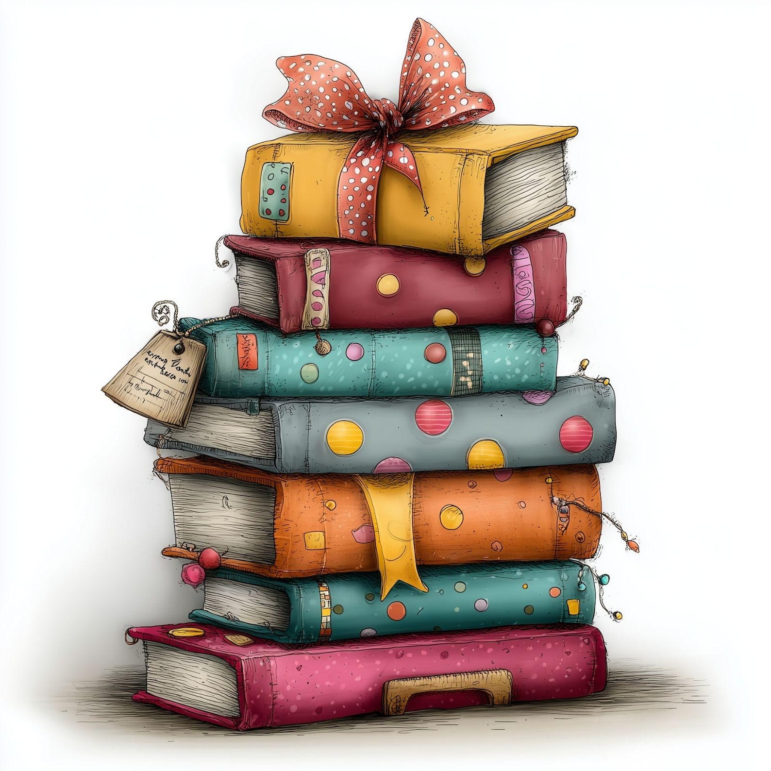 45 Whimsical Book Clipart JPG, Cute Book Stack Illustrations, Reading ...