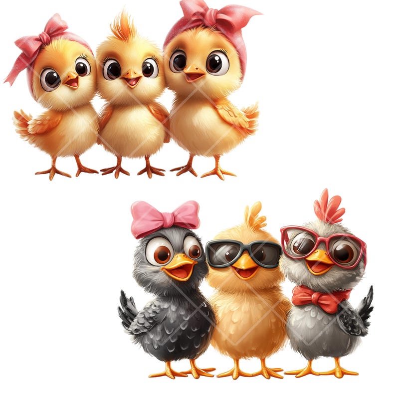 14 PNG Cliparts ,cute Little Chicks, Funny Chicken Illustrations ...