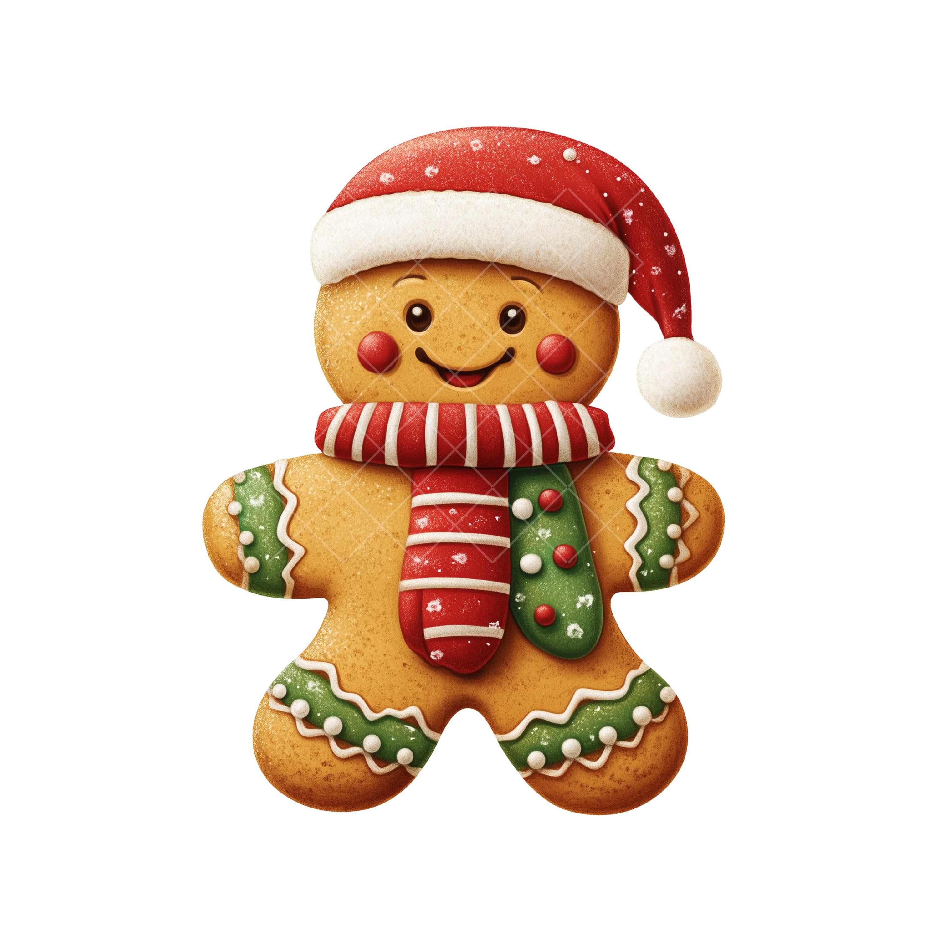Christmas Clipart Set: Gingerbread & Holiday Decorations (12 PNG ...