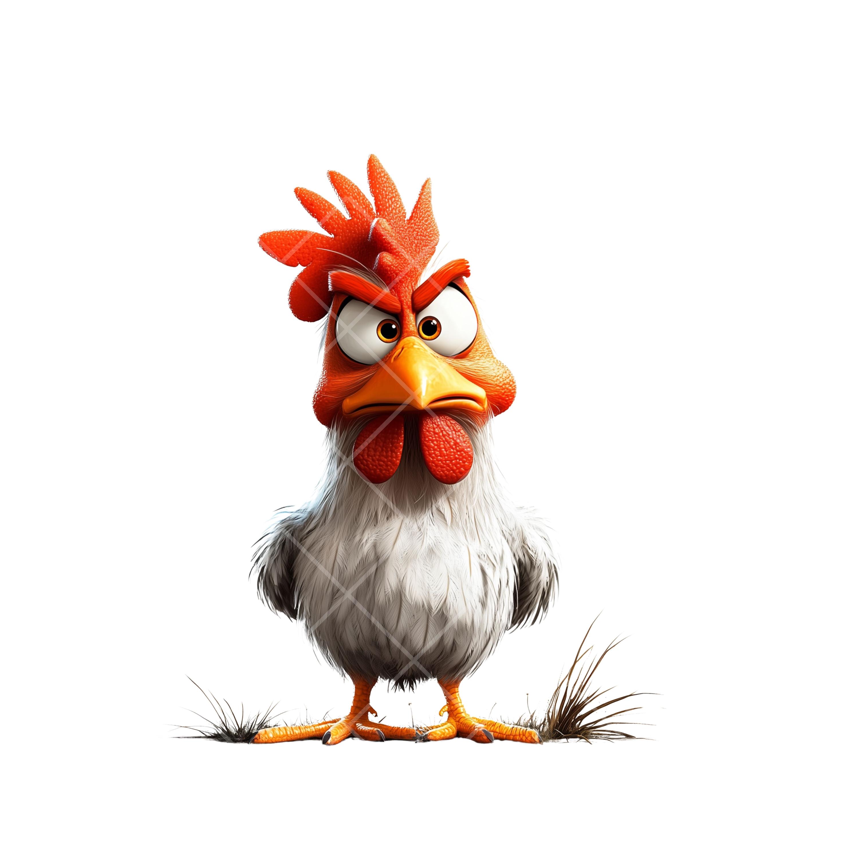 Angry Cartoon Chicken PNG Clipart: Farm Animal Art (digital Download ...