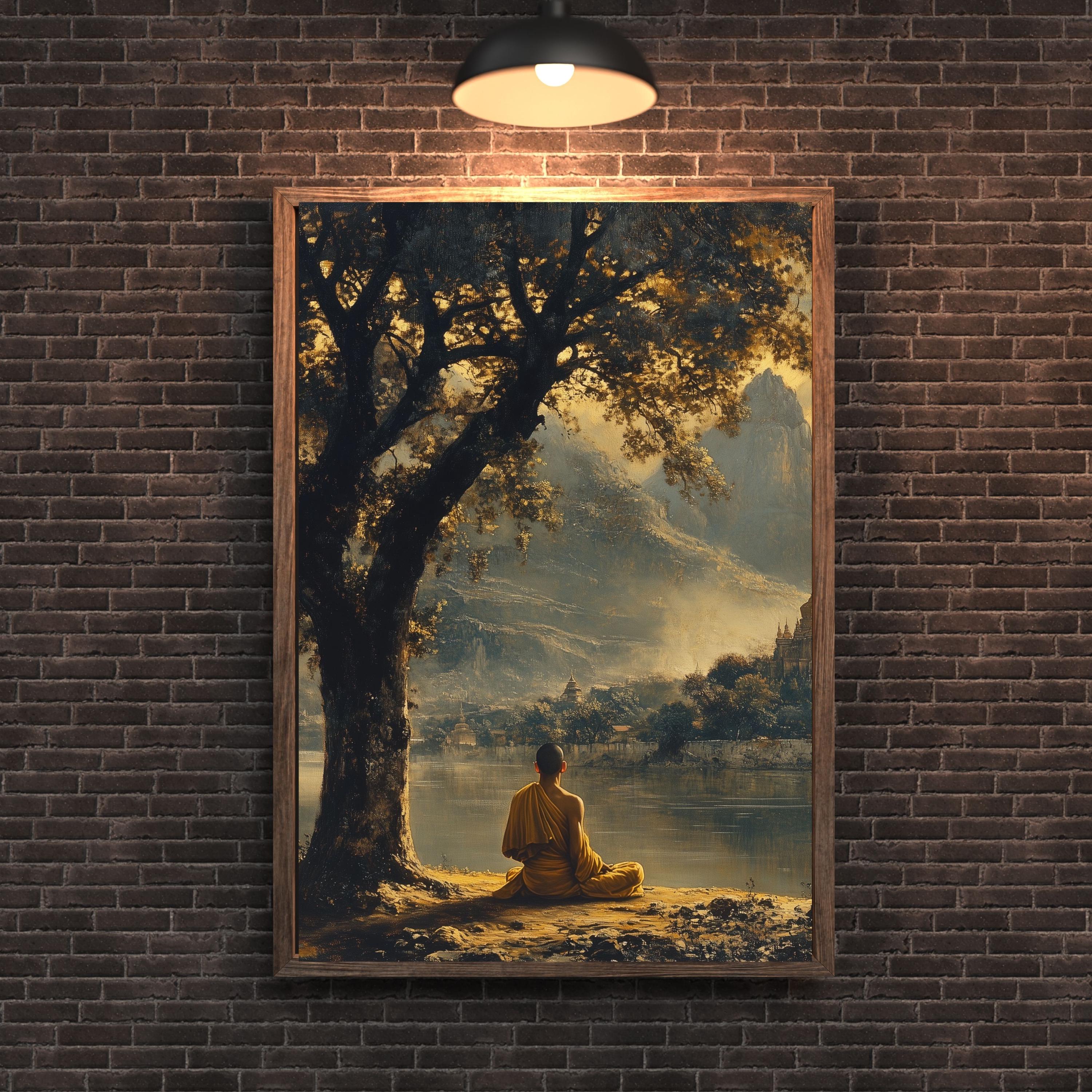 Buddha Bodhi Tree Art Print: Spiritual Meditation Decor (digital ...