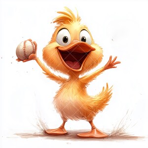Cute Baseball Duck Clipart – 10 Fun Cartoon Duck Illustrations for Kids ...