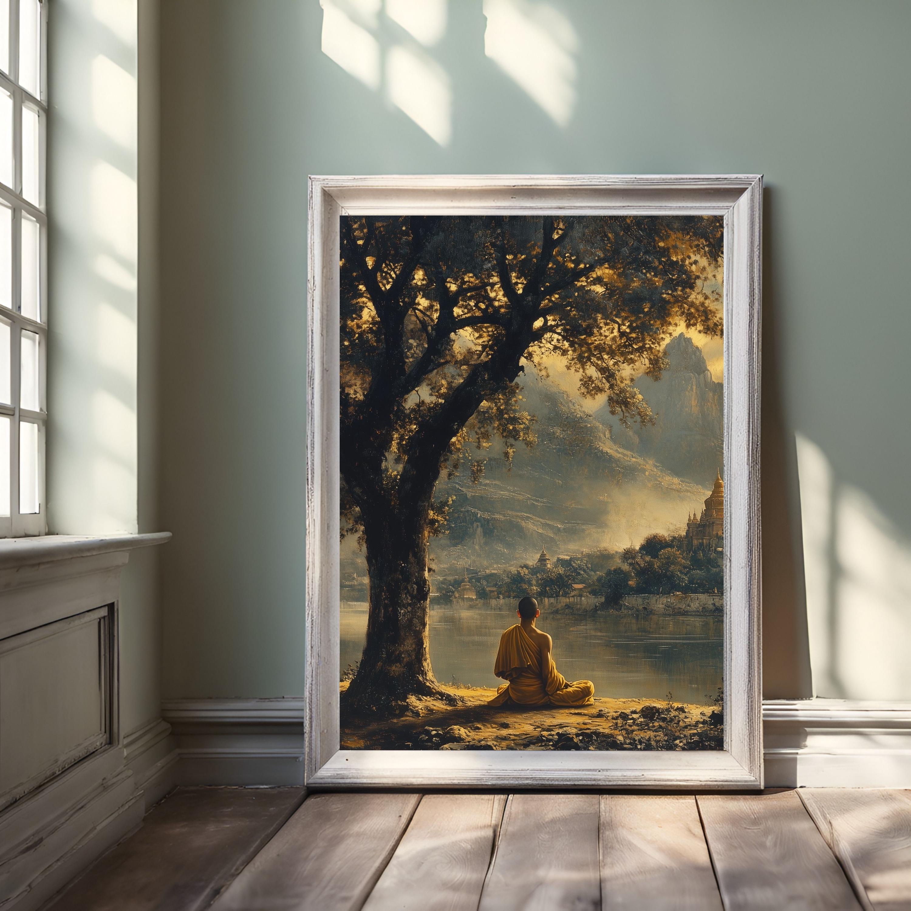 Buddha Bodhi Tree Art Print: Spiritual Meditation Decor (digital ...